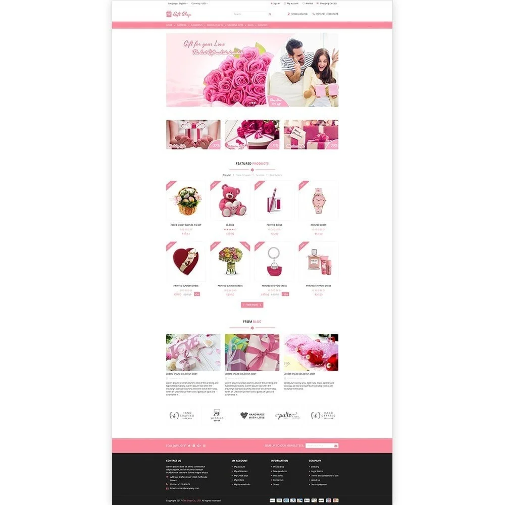 Gift shop - For gift, flower, toy & accessories stores template