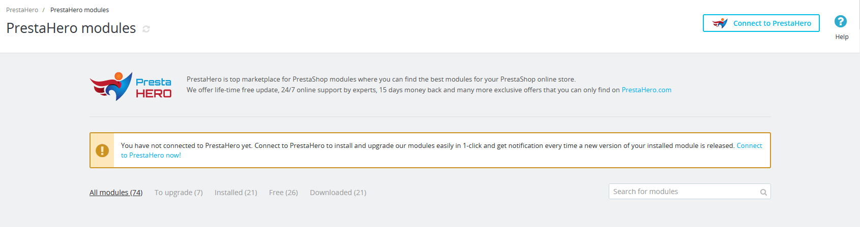 How to install and update PrestaHero's Prestashop module?